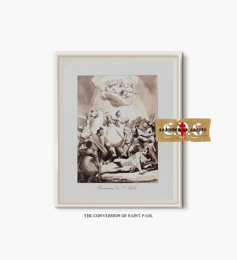 The Conversion of Saint Paul | Antique Saint Sketch | Christian Wall ...