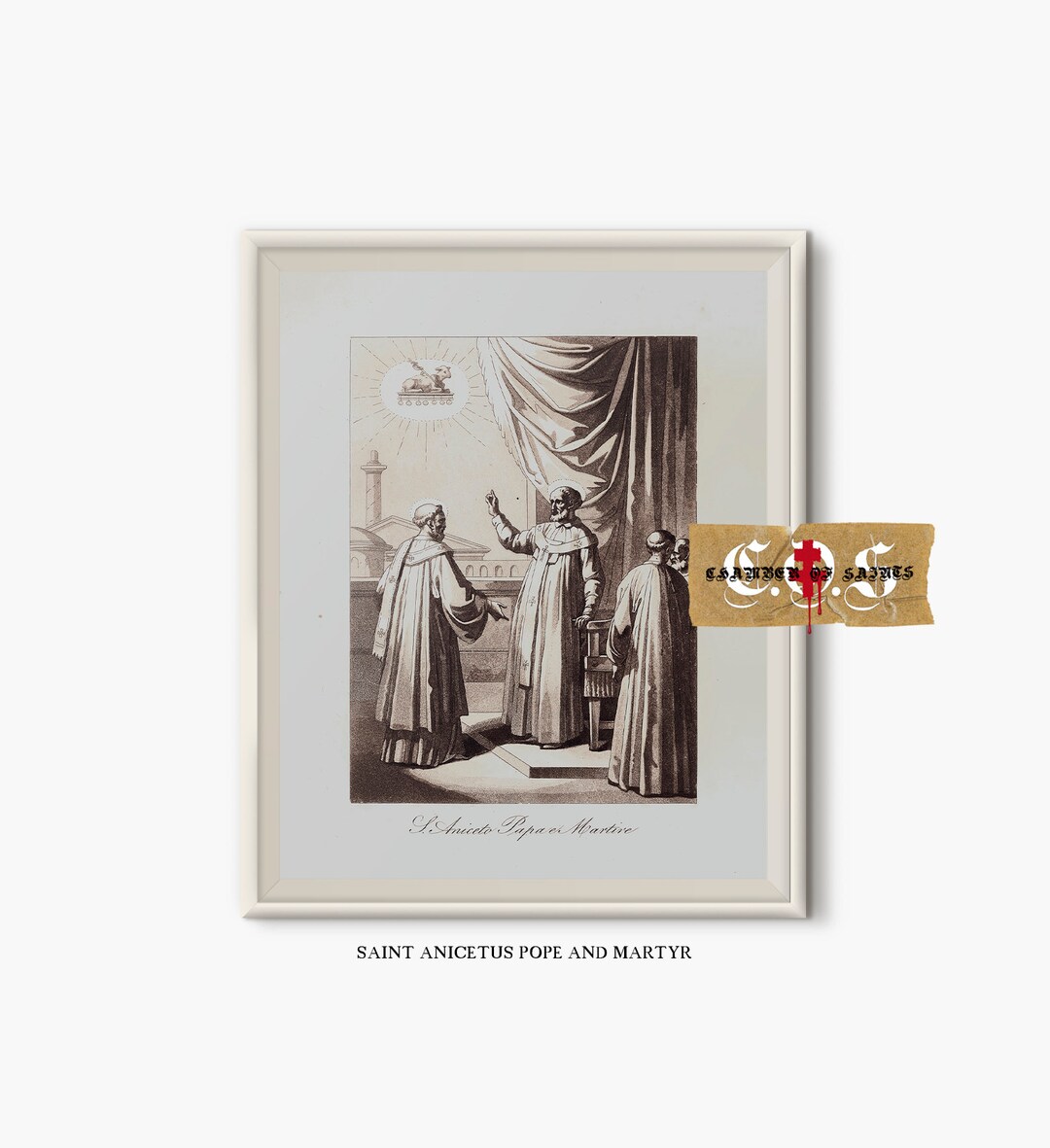 Saint Anicetus, Pope & Martyr | Rustic Catholic Wall Art | Vintage ...