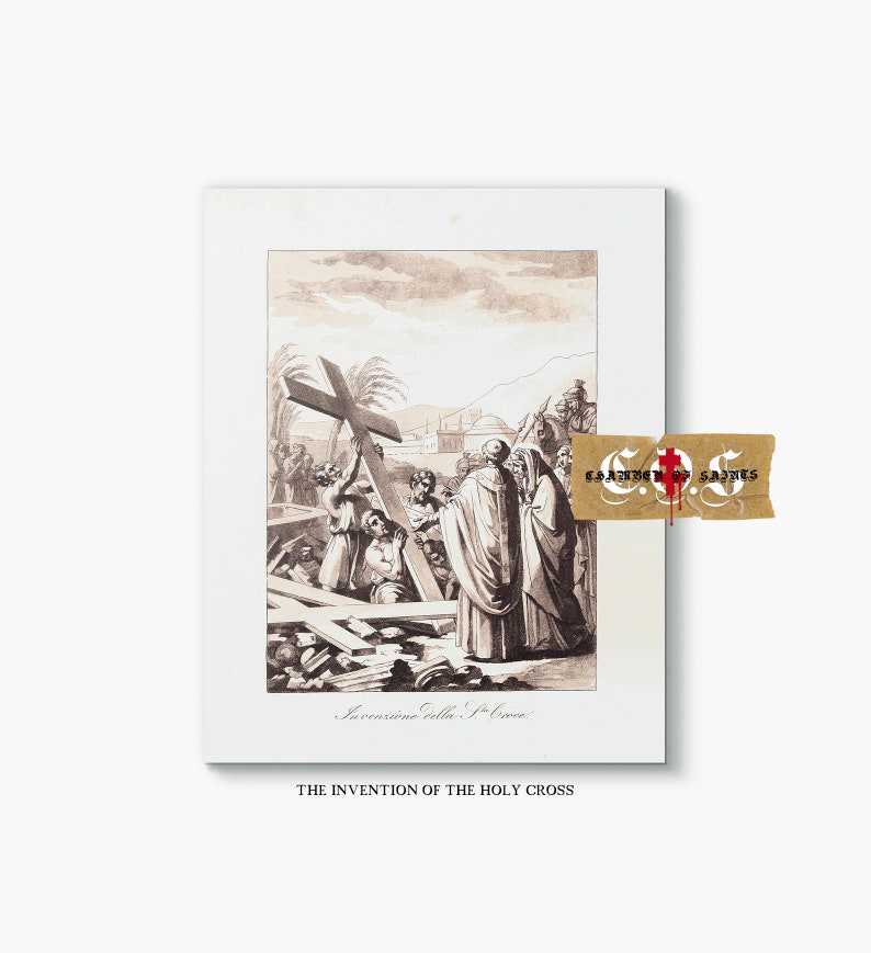 The Invention of the Holy Cross Rustic Catholic Wall Art Vintage ...