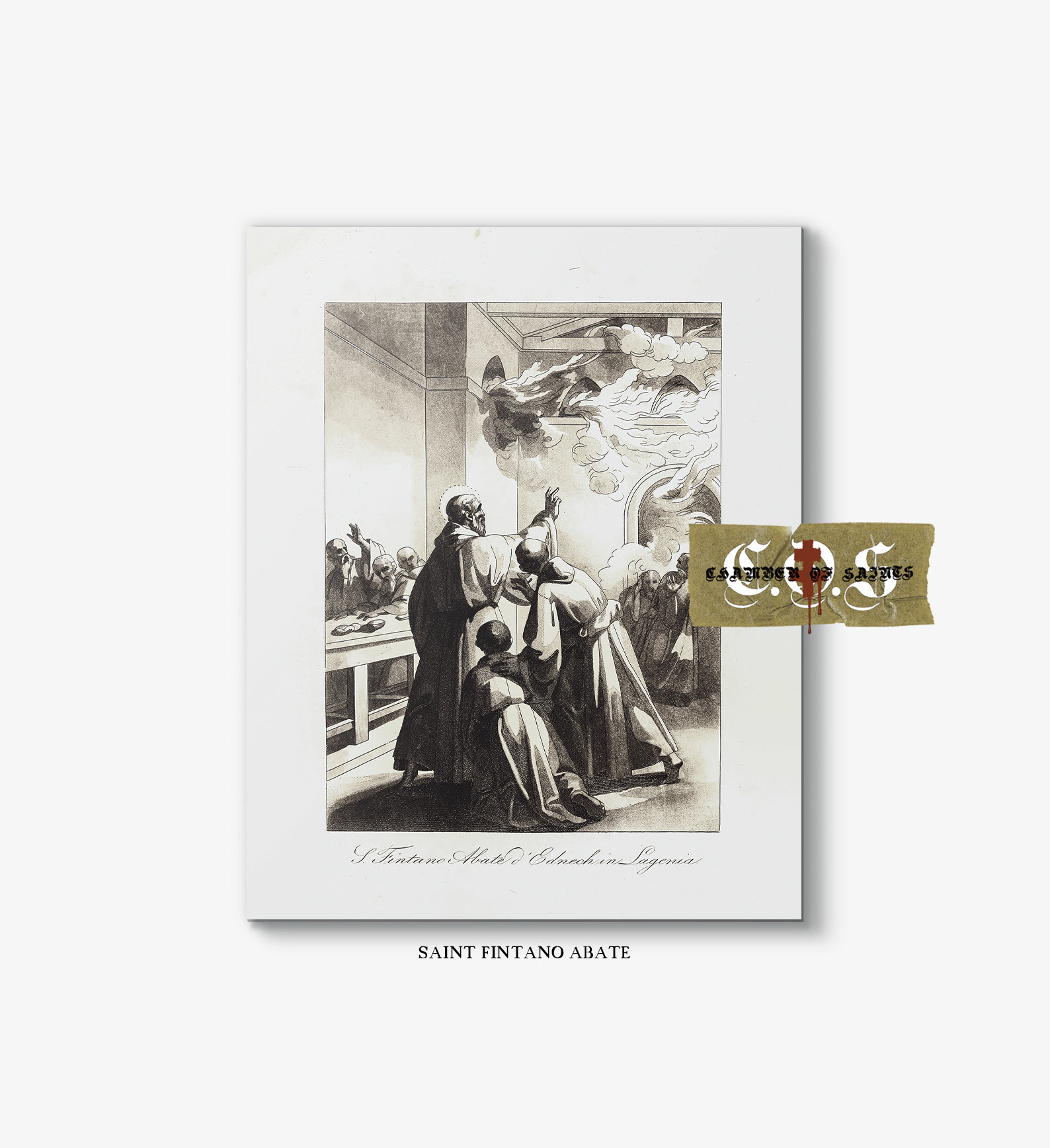 Saint Fintan of Clonenagh, Abbot | Rustic Catholic Wall Art | Vintage ...