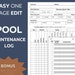Residential Pool Maintenance Checklist V, Pool Chemical Log Pool ...