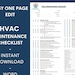 HVAC Preventative Maintenance Checklist Template Editable Microsoft ...