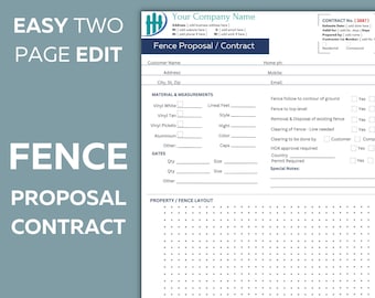 Simple Fencing Contract, Fencing Contract Template, Fencing and Gates ...