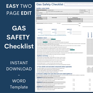Gas Safety Checklist ︱compressed Gas︱lpg Checklist ︱workplace Health ...