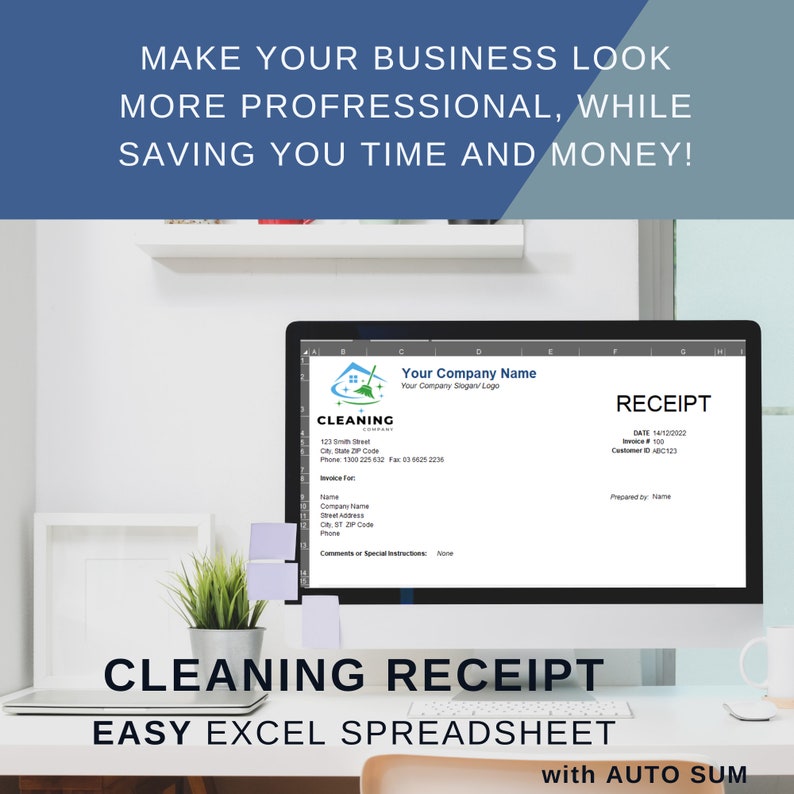 Cleaning Service RECEIPT Template | Commercial Cleaning | Residential ...