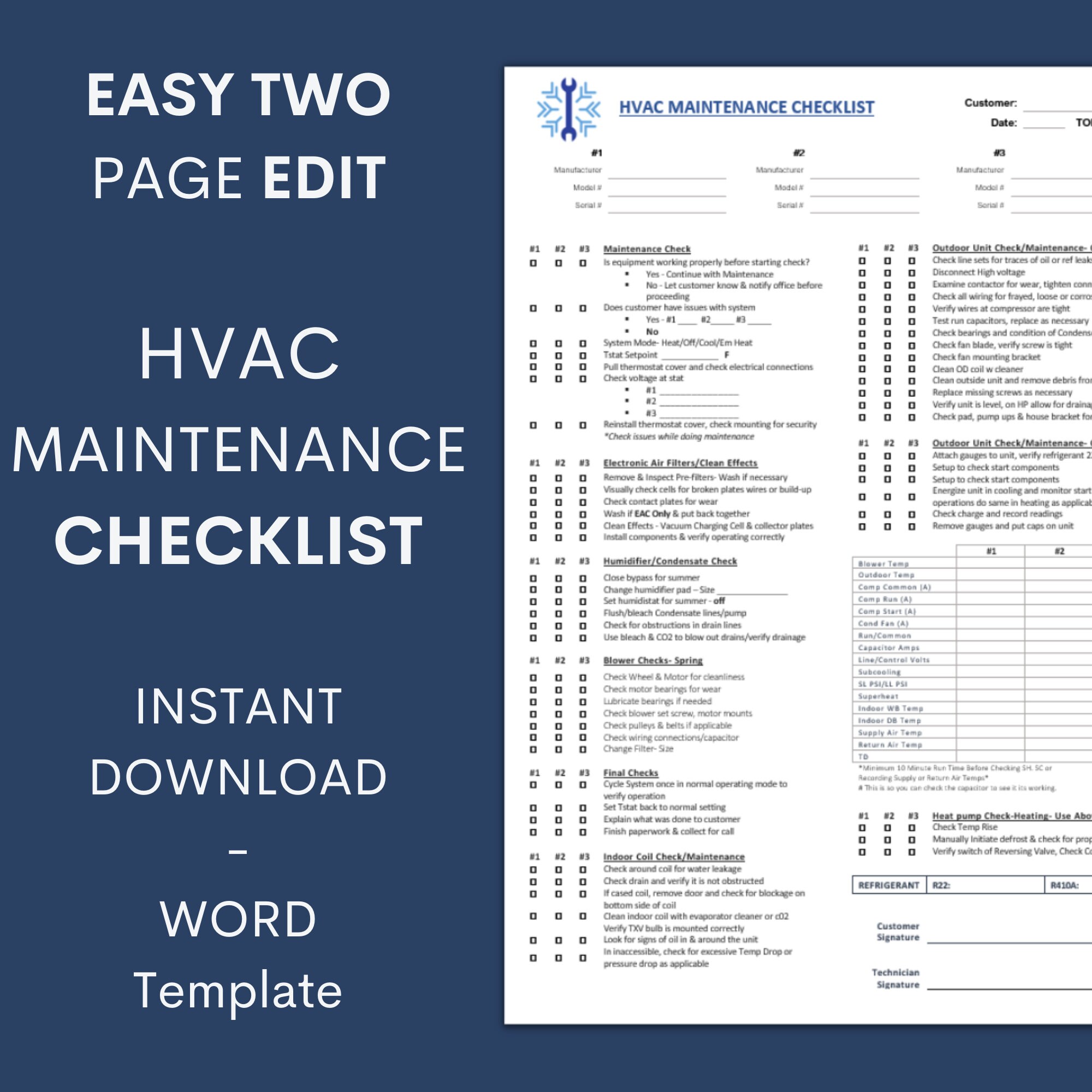 HVAC BUNDLE, Hvac Quote Receipt Invoice, Air Conditioning HVAC ...