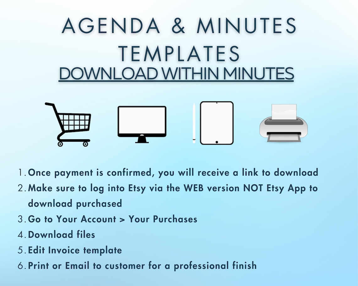 Meeting Minutes and Agenda Template Professional Package | Instant ...