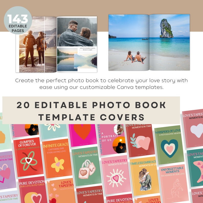 Couples Photobook Canva Template Bundle, Personalize, Coffee Table Book ...