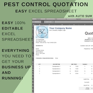 PEST CONTROL Quotation Template | Service Treatment Notice | Pest ...