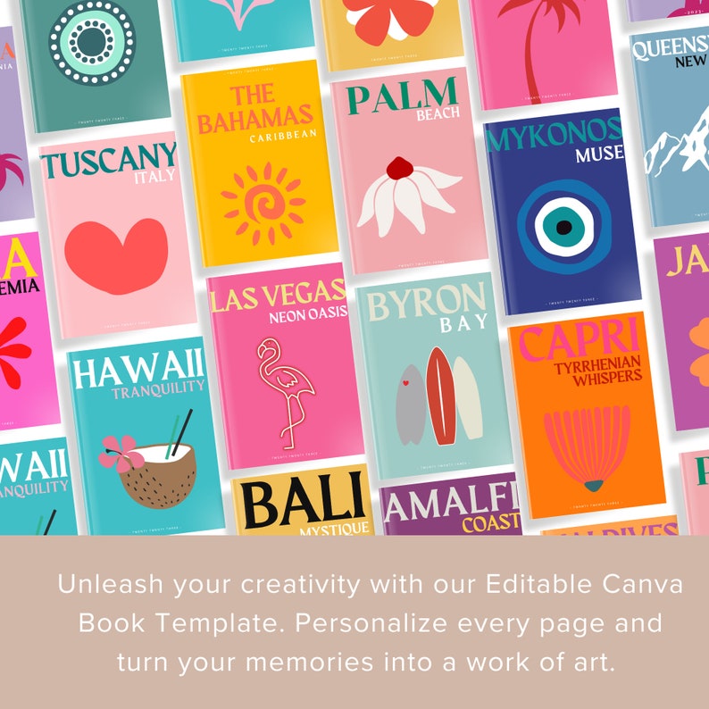 Travel Photobook Canva Template Bundle, Coffee Table Book, Personalize ...
