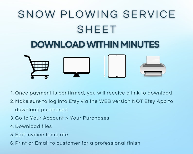 Snow Removal Agreement Template - Plowing Service Sheet (digital ...