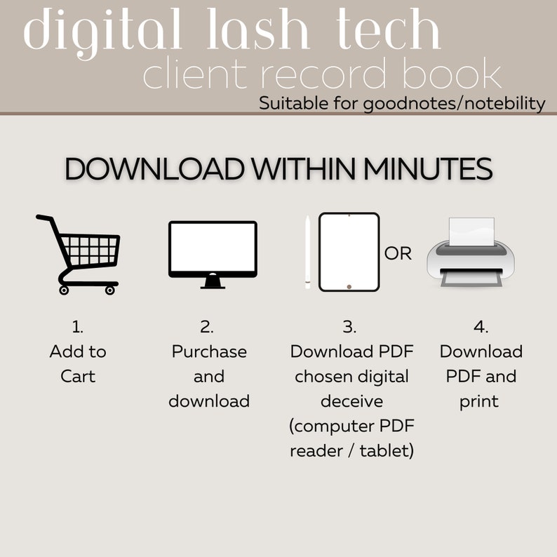 DIGITAL LASH Tech Client Record Book Neutral Tone Client Record Eyelash ...