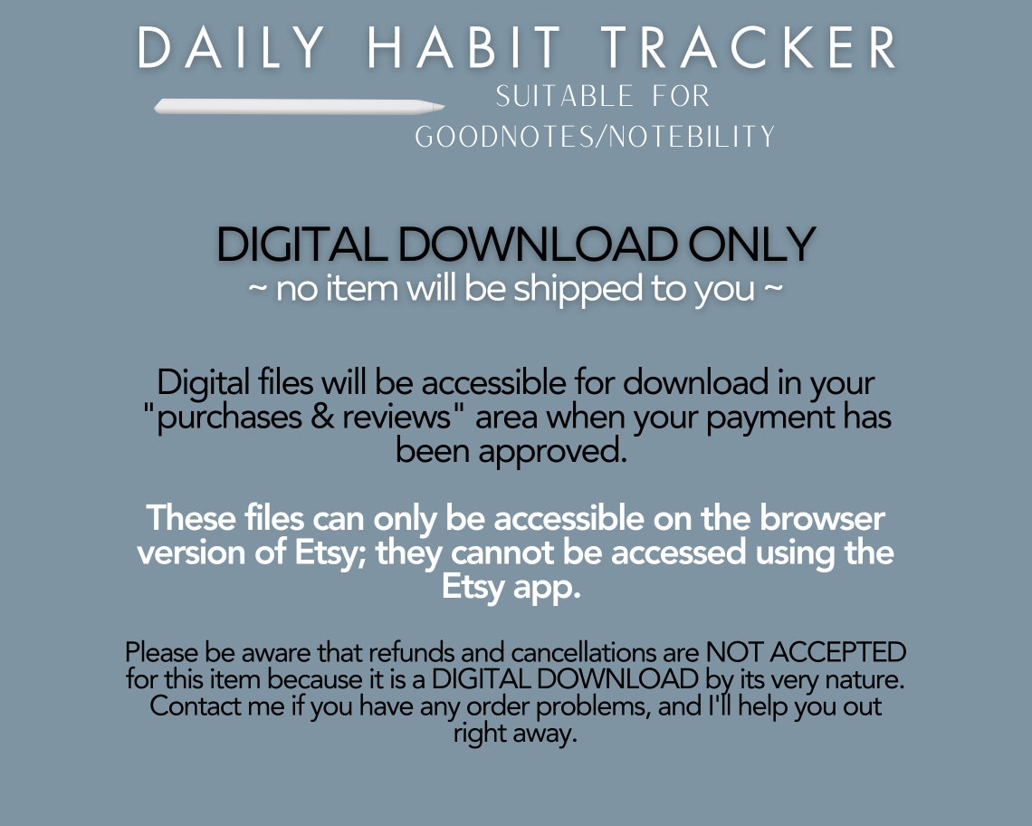 Minimalistic Daily Habit Tracker Digital Printable Everyday Habit to Do ...