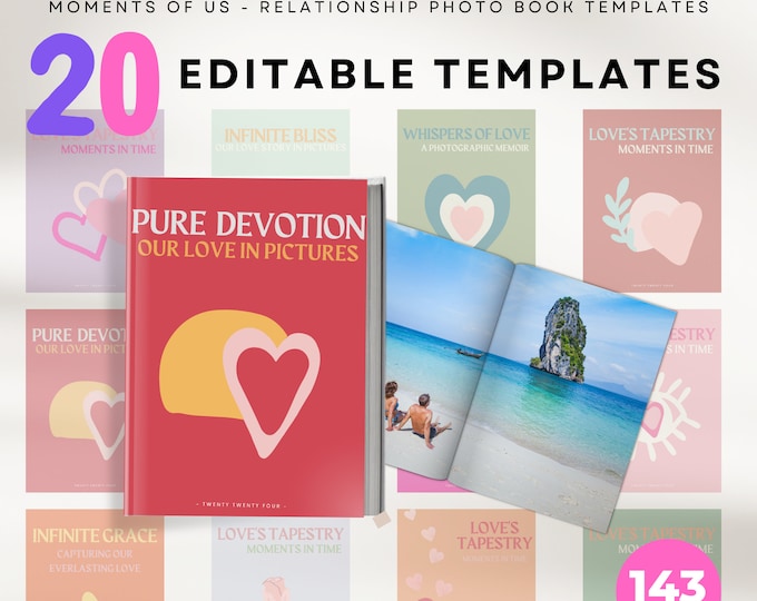Couples Photobook Canva Template Bundle, Personalize, Coffee Table Book ...