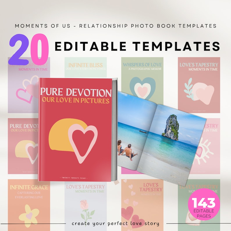 Couples Photobook Canva Template Bundle, Personalize, Coffee Table Book ...