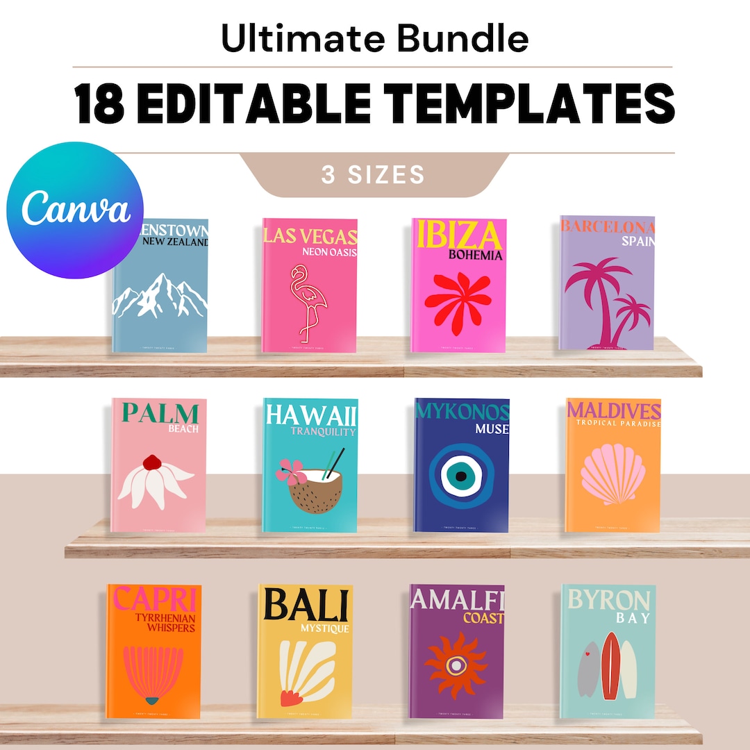 Travel Photobook Canva Template Bundle, Personalize, Coffee Table Book ...