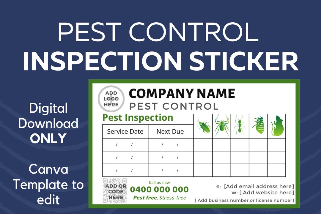 Pest Control Sticker, INSPECTION Sticker Template, Pest Design, Pest ...