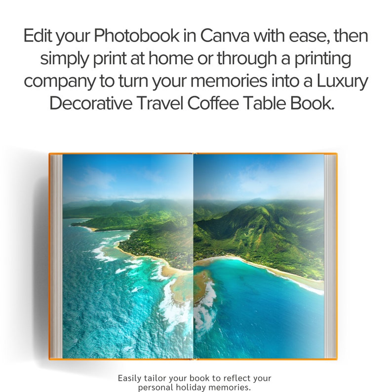 Hawaii Travel Photobook Canva Template, Customizable Print Album ...
