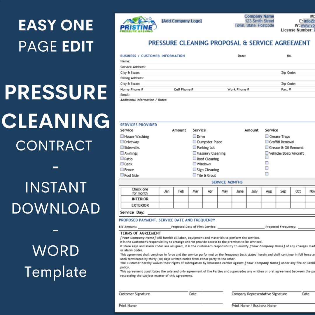 Pressure Cleaning ︱power Washing Contract ︱proposal ︱estimate ...