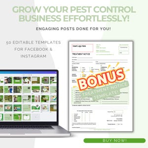 Pest Control Canva Templates | 50 Editable Social Media Posts Stories ...