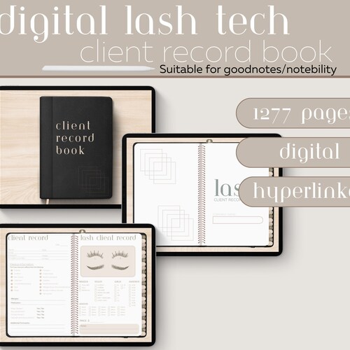 DIGITAL LASH Tech Client Record Book Neutral Tone Client - Etsy