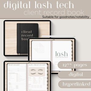 DIGITAL LASH Tech Client Record Book Neutral Tone Client Record Eyelash ...