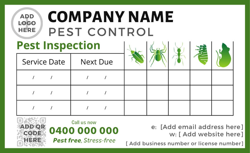 Pest Control Sticker, INSPECTION Sticker Template, Pest Design, Pest ...