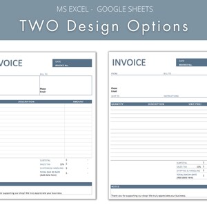 Invoice Template Editable PDF/ Word/ Googledocs/ Googlesheets Template, Customizable ...