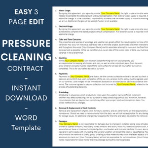 Pressure Cleaning Proposal Service Agreement Template - Editable ...