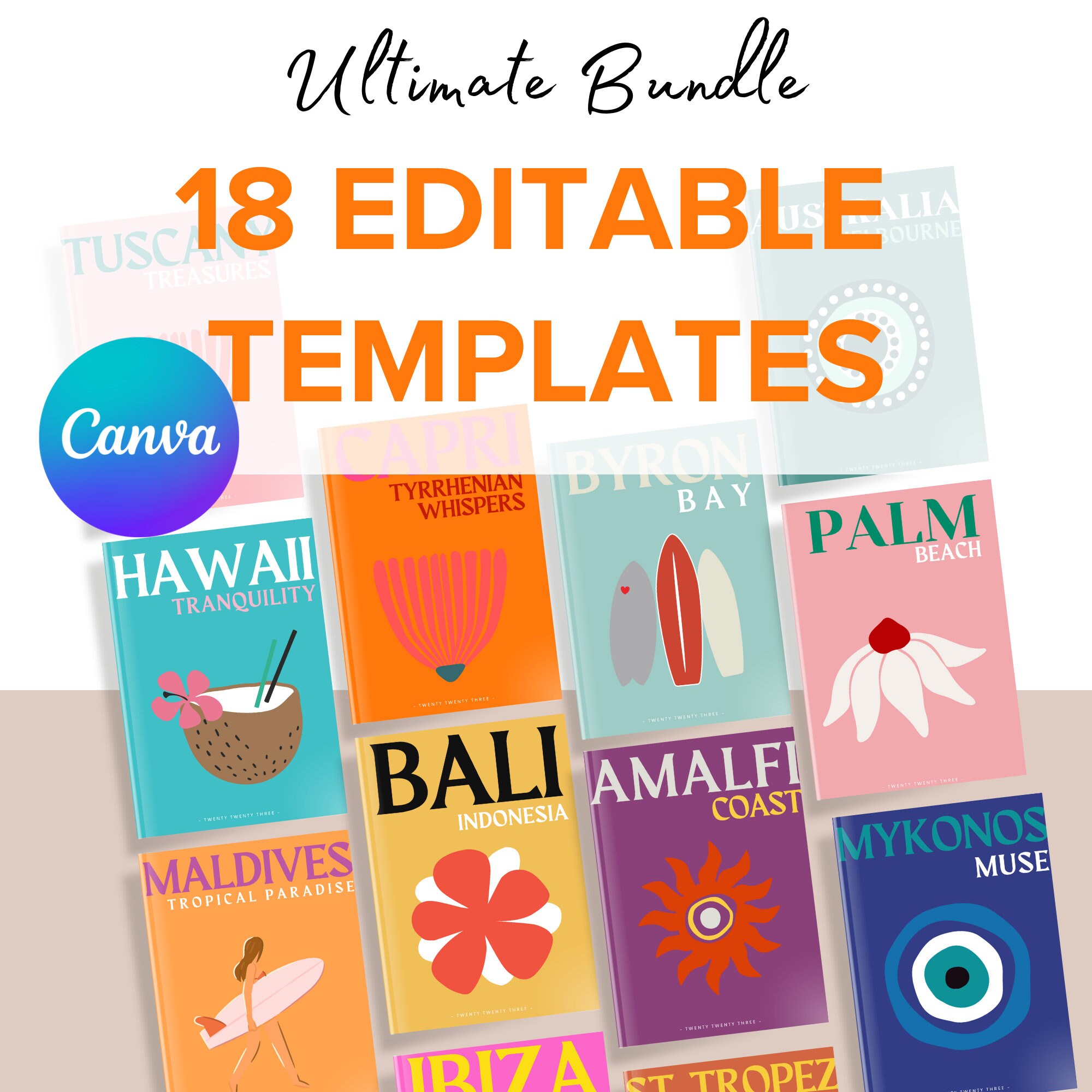 Travel Photobook Canva Template Bundle, Coffee Table Book, Personalize ...