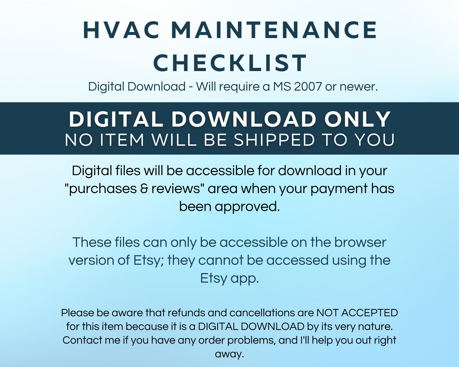 HVAC Inspection Checklist Template Air Conditioning, AC, Heating ...