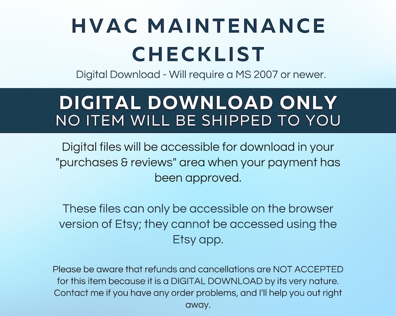 HVAC Inspection Checklist Template Air Conditioning, AC, Heating ...