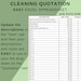 Cleaning Service Quotation Template With Auto Calculation - Editable ...