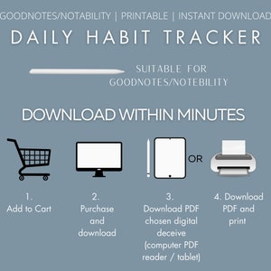 Minimalistic Daily Habit Tracker Digital Printable Everyday Habit to Do ...