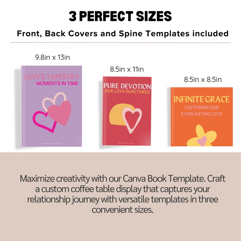 Couples Photobook Canva Template Bundle, Personalize, Coffee Table Book ...