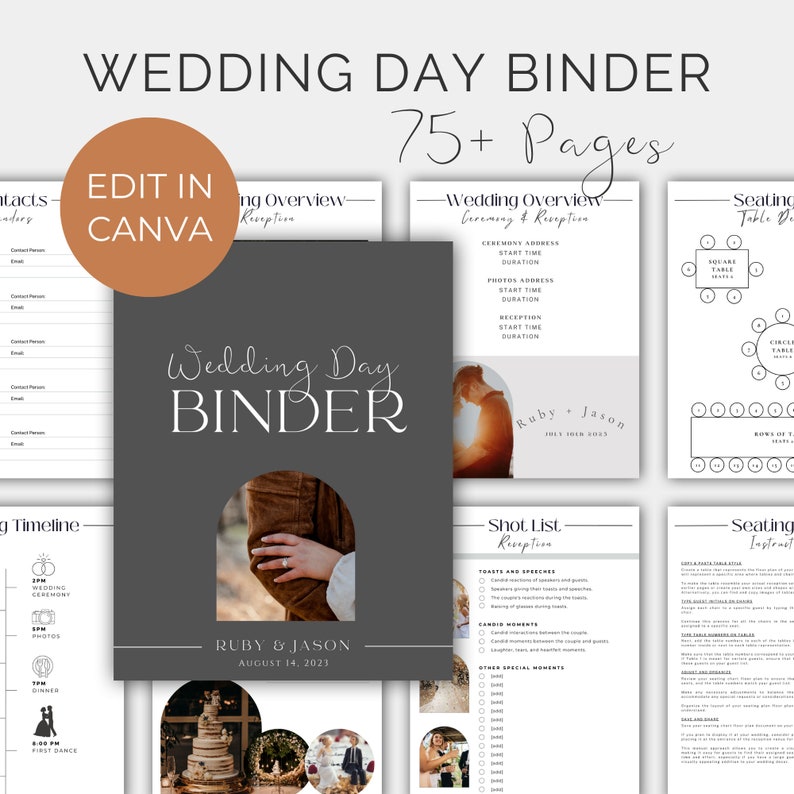 The Ultimate Wedding Day Binder Template, Wedding Planner,canva Edit ...