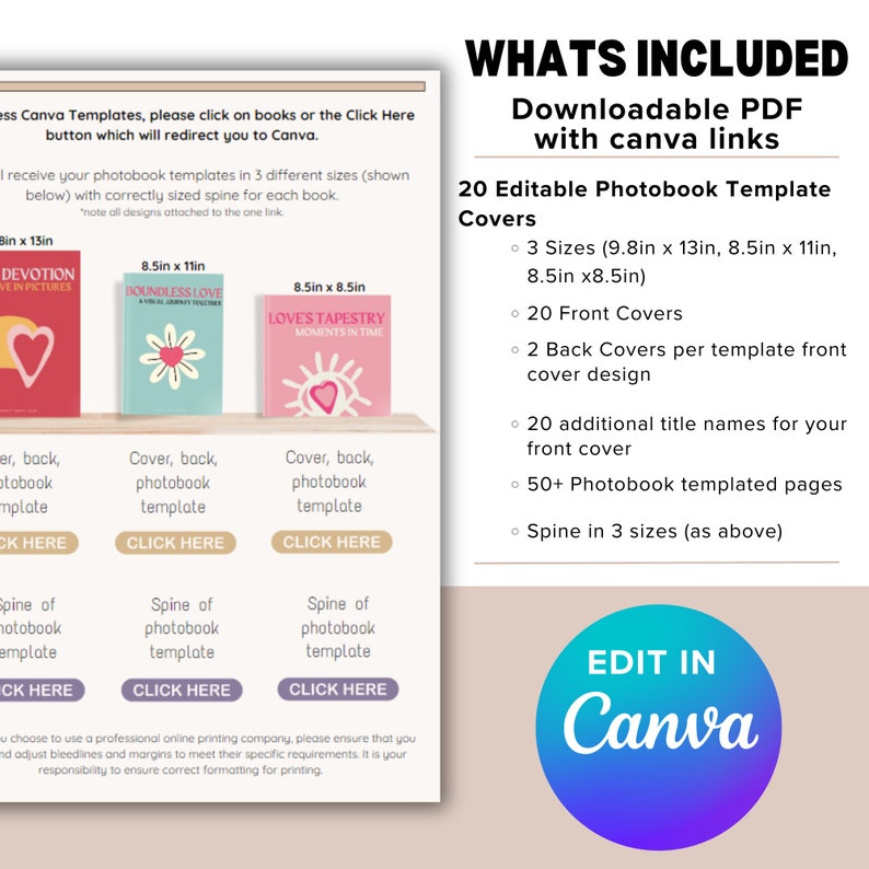 Couples Photobook Canva Template Bundle, Personalize, Coffee Table Book ...