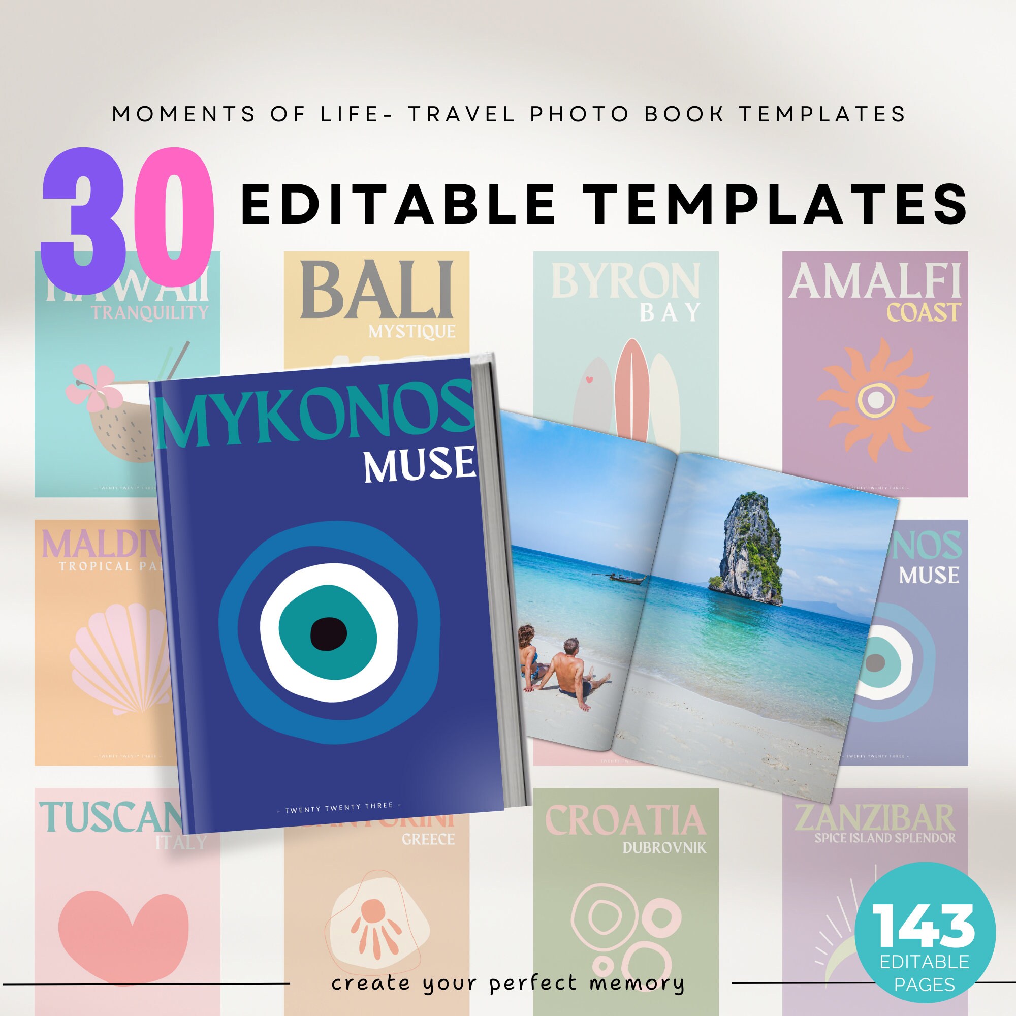 Travel Photobook Canva Template Bundle, Customizable Photo Album ...