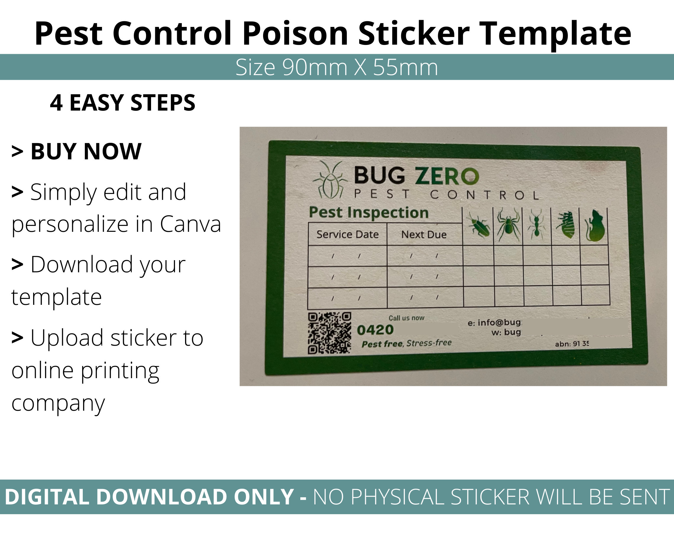 Pest Control Sticker, INSPECTION Sticker Template, Pest Design, Pest ...