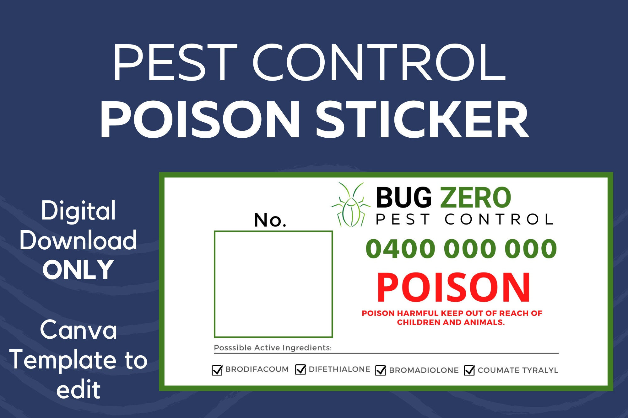 Poison Control Sticker