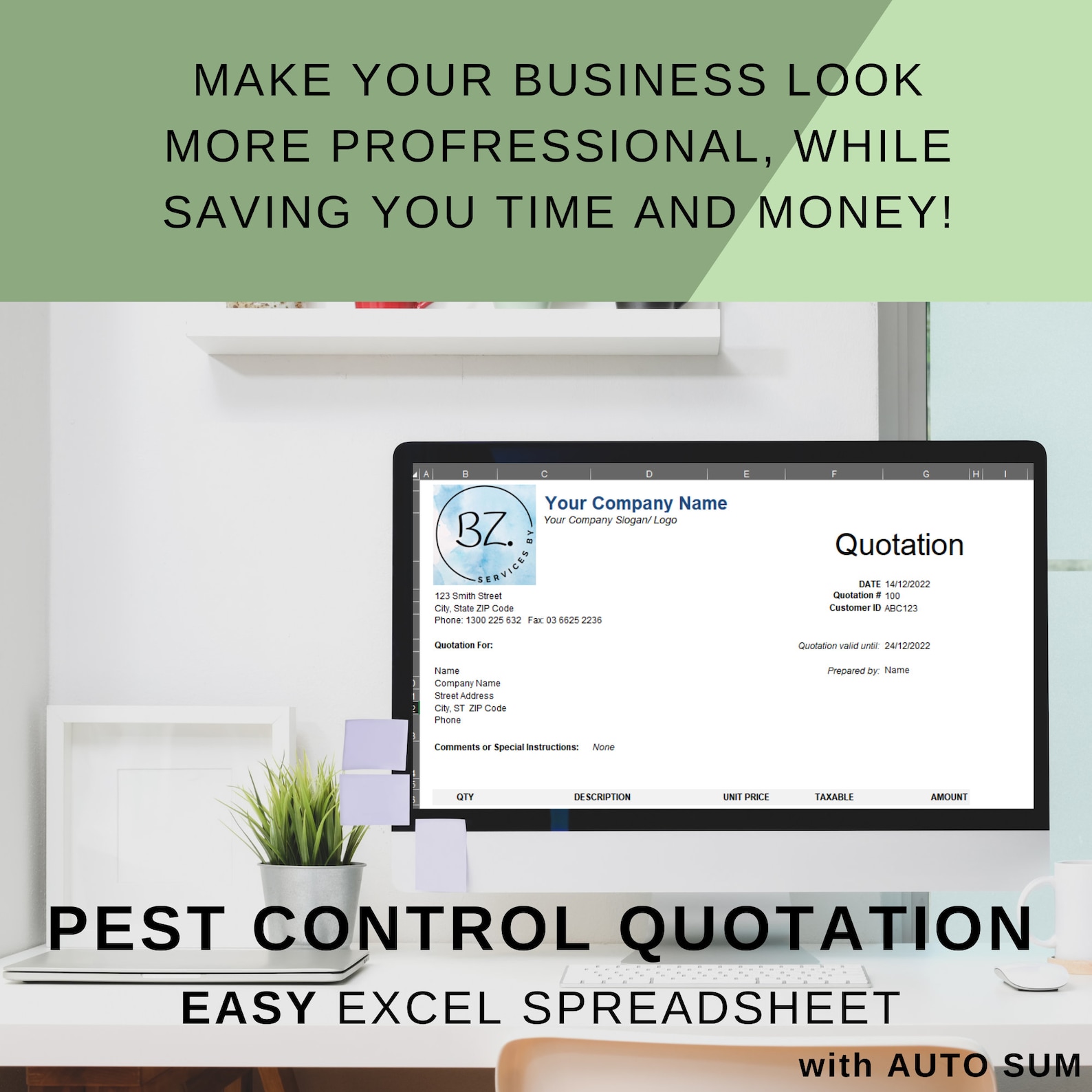 PEST CONTROL Quotation Template | Service Treatment Notice | Pest ...