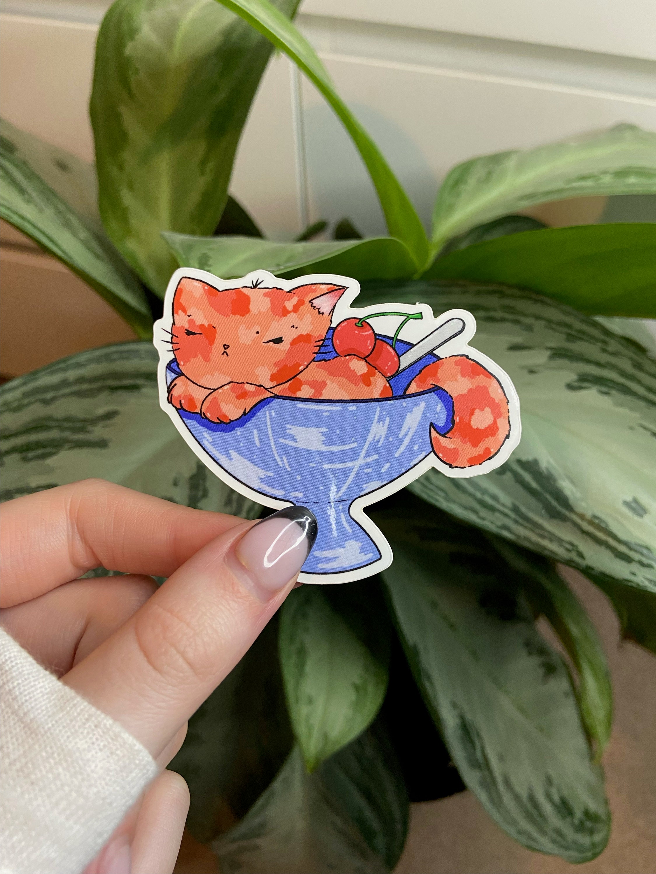 Cute Ice-cream Kitty Trio Sticker Set - Etsy