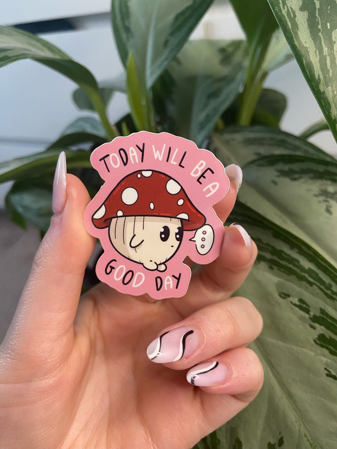Positivity Mushroom Sticker - Etsy