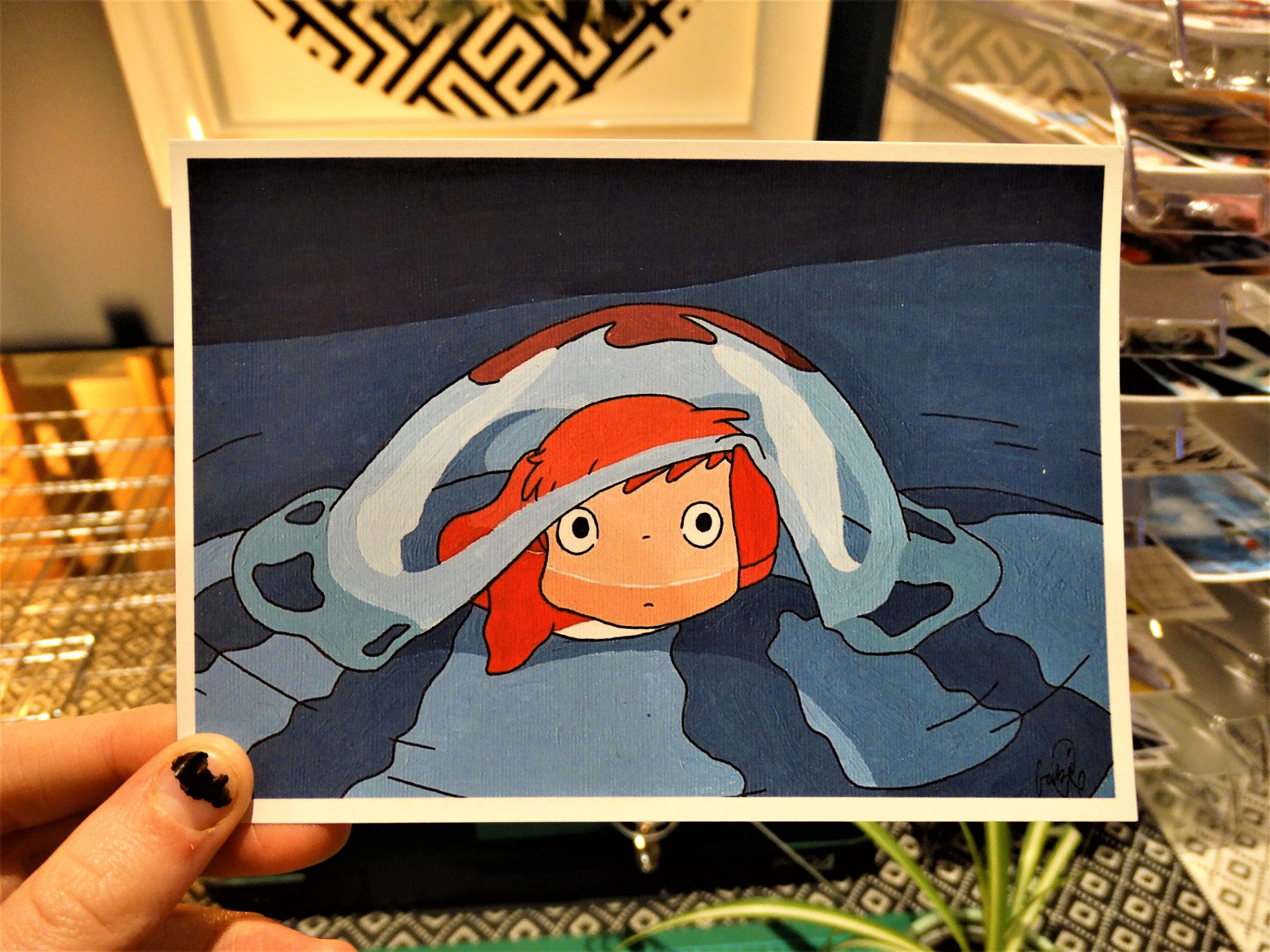 Ponyo Glass Painting A6 Ponyo Print - Etsy