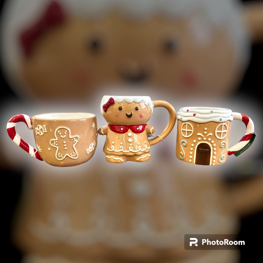 Gingerbread House Mugs Set of 3 - Etsy