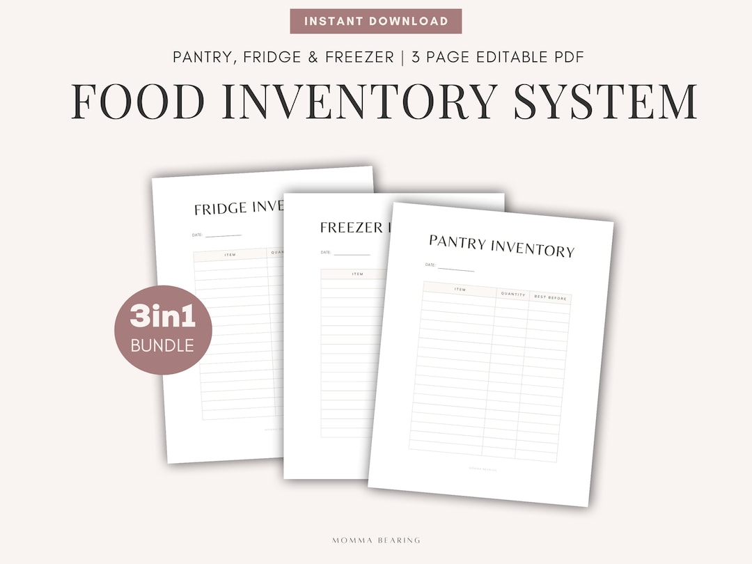 Best Food Inventory System, Printable Pantry, Fridge & Freezer ...