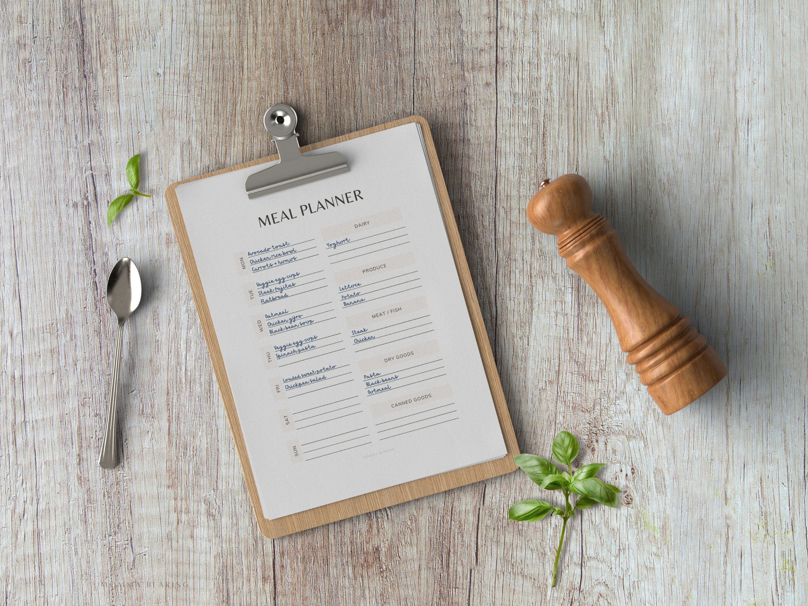 Simple Meal Planner Printable, Undated Weekly Healthy Meal Plan ...