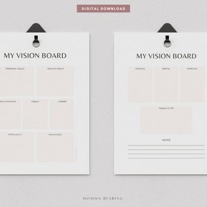 2024 Vision Board Printable, Life Goal Tracker, Digital Goal Setting ...