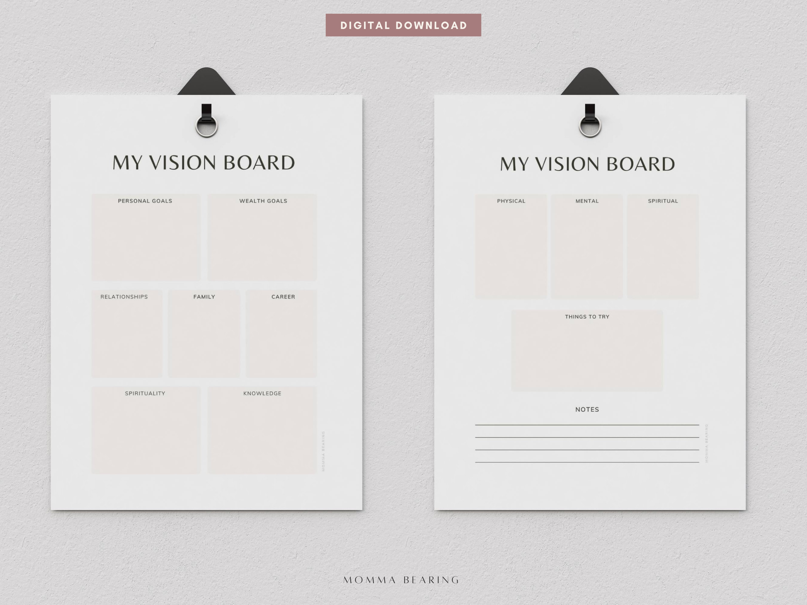 2024 Vision Board Printable, Life Goal Tracker, Digital Goal Setting ...
