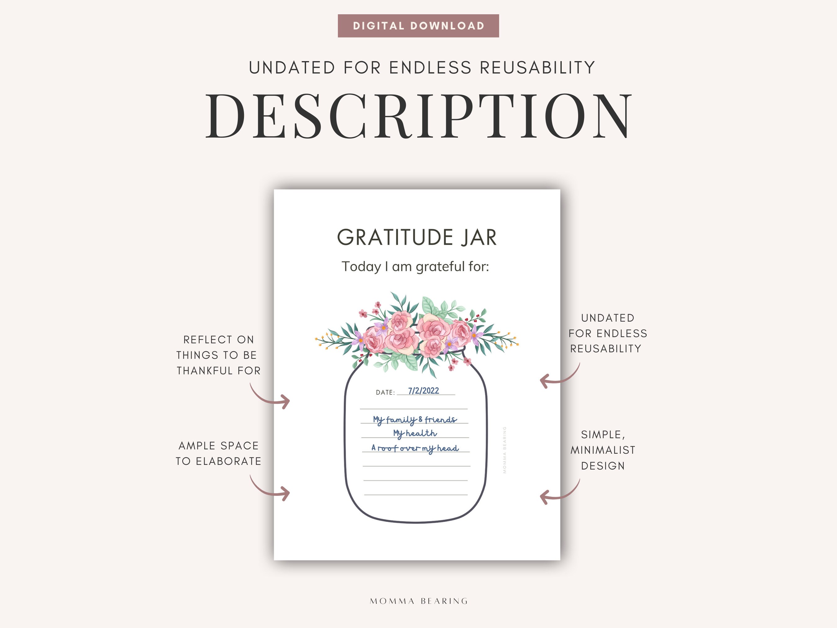Printable Gratitude Journal Workbook, Self-love Planner, Kindness ...